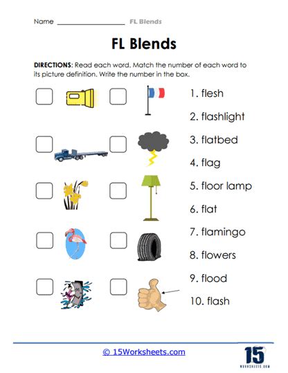 English Worksheets Fl Blends Worksheets Library