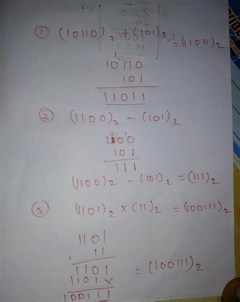 Perform The Following Binary Arithmetic