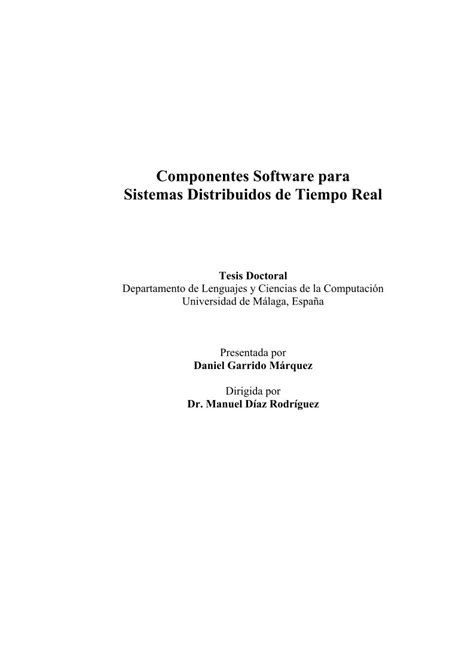 Pdf De Programación Componentes Software Para Sistemas Distribuidos
