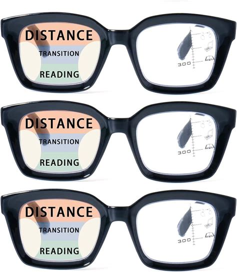 Hiyanjn 3 Pack Progressive Multifocal Reading Glasses For