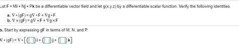 Solved Let F Minj Pk Be A Differentiable Vector Field