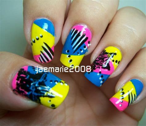 80s Funky Pop Star Nail Design Created By Jaemarie2008 Tutorial