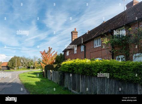 Terraced Houses Properties On The Street In Bramley Village Hampshire