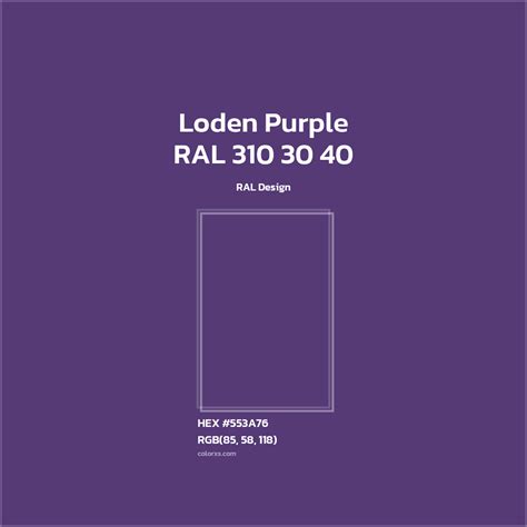 Ral 310 30 40 Loden Purple Complementary Or Opposite Color Name And
