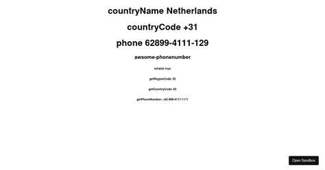 Awesome Phonenumber Codesandbox