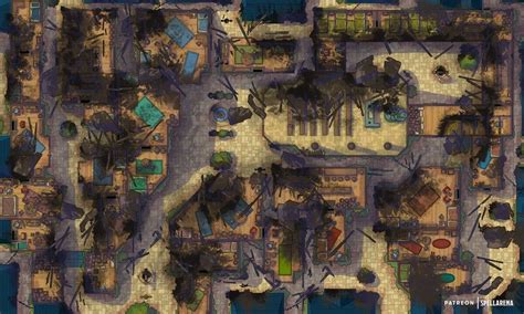 Burned City 50x30 Battlemap Oc Battlemaps Fantasy City Map