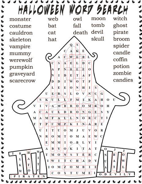 Haunted House Halloween Wordsearch Words To Describe A Haunted House