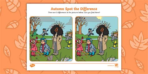Autumn Spot The Difference Activity