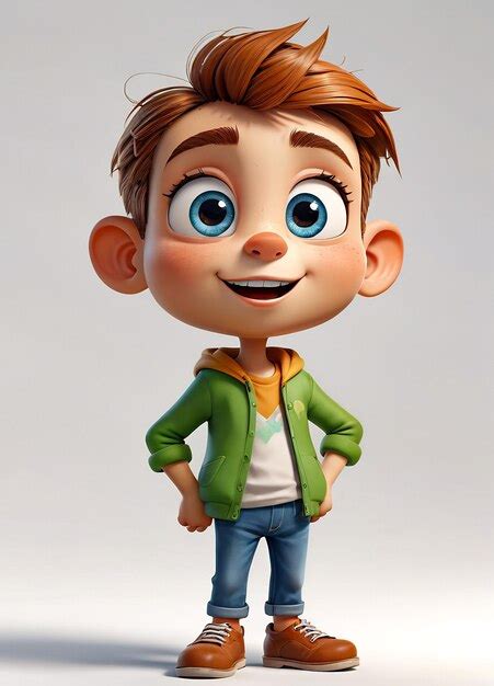 Funny 3d Cartoon Charcter Illustrations On White Background Premium