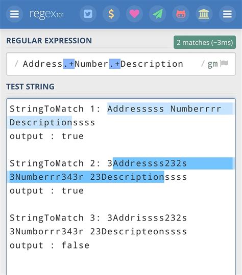 Regex To Test If Strings Exist In A String To Match Activities