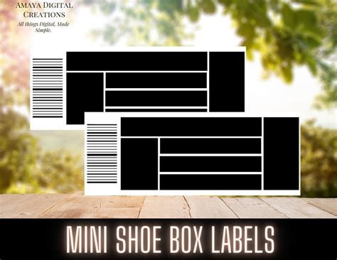 Shoe Box Label Template Party Favor Png Instant Download Etsy