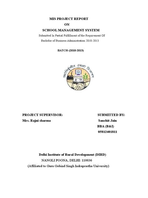 School Management System Report Pdf Software Testing Unit Testing