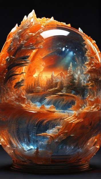 Premium Photo A Colorful Image Of A Large Orange And Black Ice Flakes