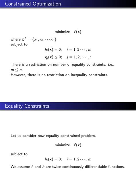 Class Constrained Optimization 2024 Pdf Numerical Analysis