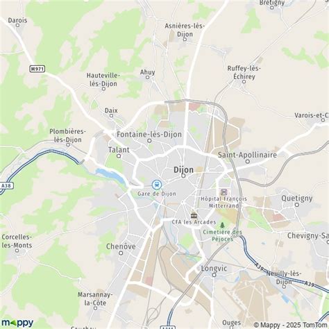 Dijon France Map Gray Vintage Map Of Dijon Downtown France Our