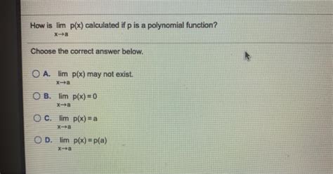Solved How Is Lim Px Calculated If P Is A Polynomial