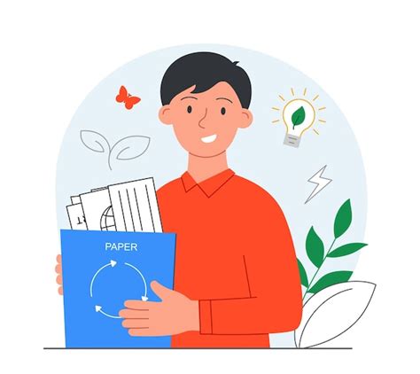 premium vector man sorting garbage