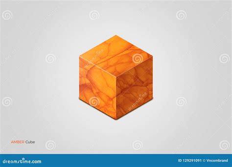 Amber Cube Texture Isometric Background Stock Illustration Illustration Of Minerals