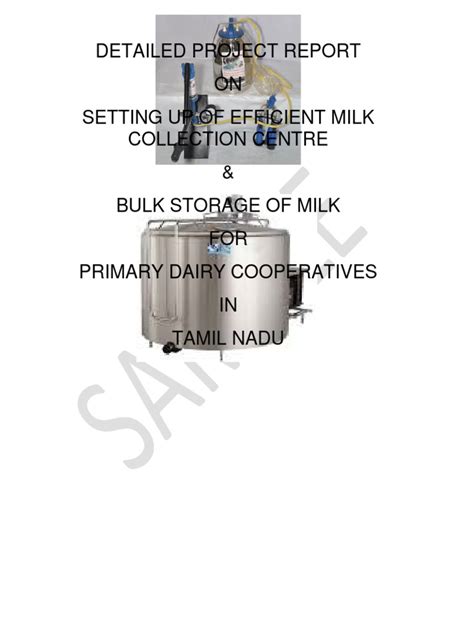 141804052013 Sampledprsetting Up Milk Processing Unit Pdf Dairy