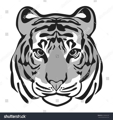Tiger Face Clip Art Black And White