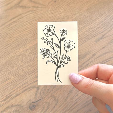 Violet And Primrose Flower Tattoo