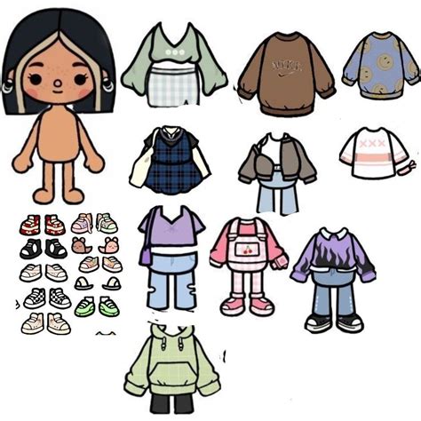Clothes Toca Boca Paper Doll Printable Printable Holiday Crafts