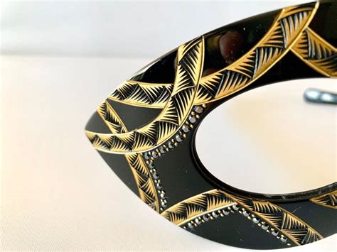 Vintage Dramatic French Black Gold And Marcasite Eyeglass Frames At 1stdibs