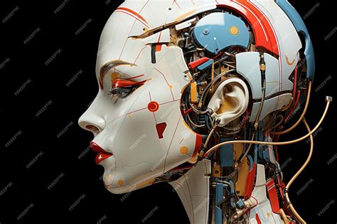 Generative Ai Conceptual Picture Of Beautiful Female Robot Head