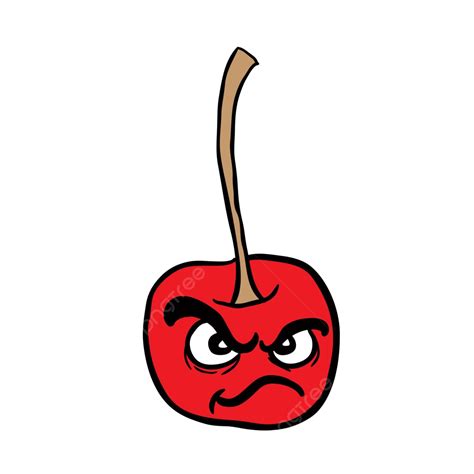 Freehand Drawn Angry Cherry Art Cute Crazy Vector Art Cute Crazy Png And Vector With