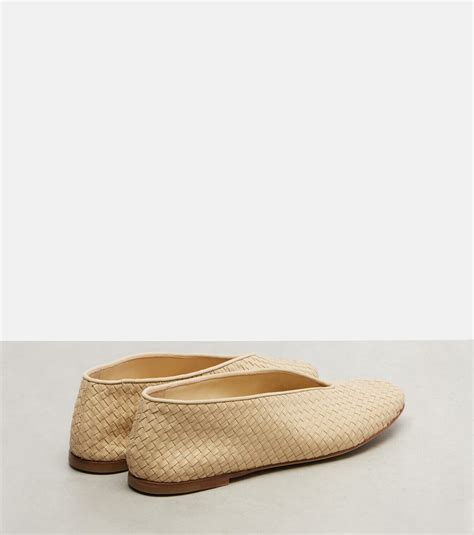 Bottega Veneta Rosa Intrecciato Leather Ballet Flats Bottega Veneta