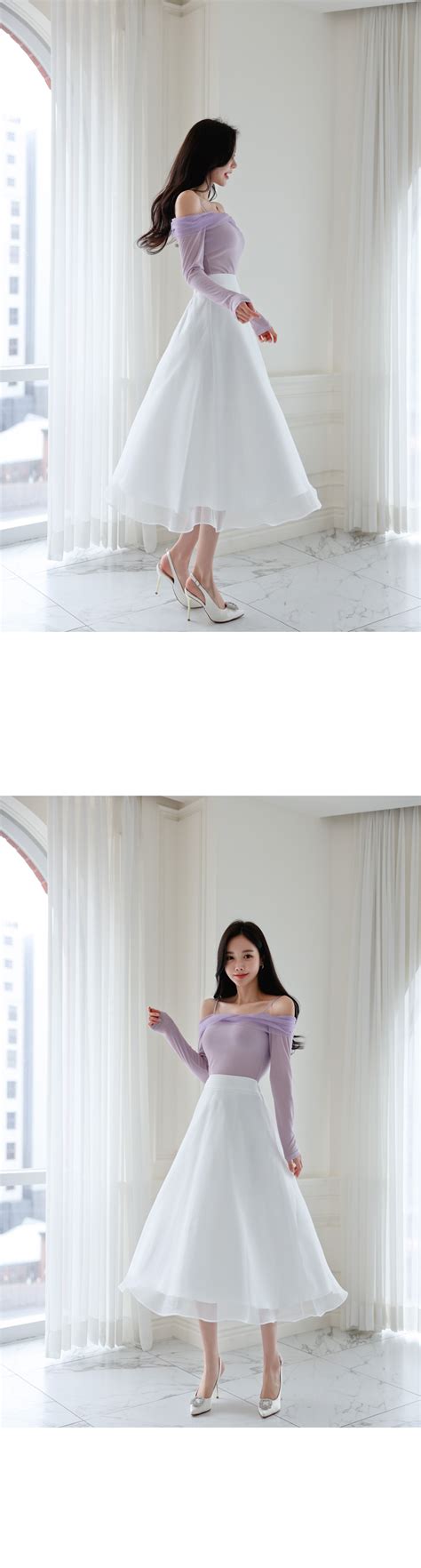 롱샤 쉬폰 스커트