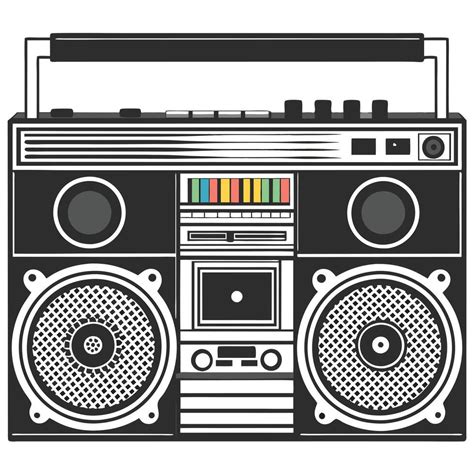 Vintage Boombox Stereo Cassette Player Graphic Illustration 59524770