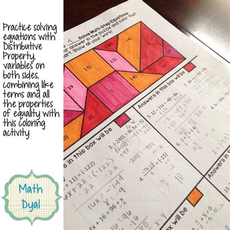 Solving Equations Coloring Activity