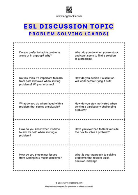Esl Discussion Topic — Problem Solving