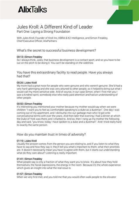 Business Development Foundations—alixtalks With Jules Kroll 1