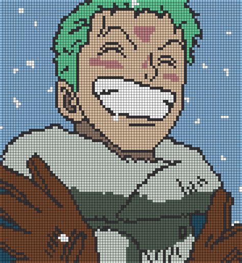 Zoro Pixel Art Grid