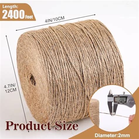 Xseino 2400 Feet Natural Jute Twine Strong Garden Twine Rope For Arts