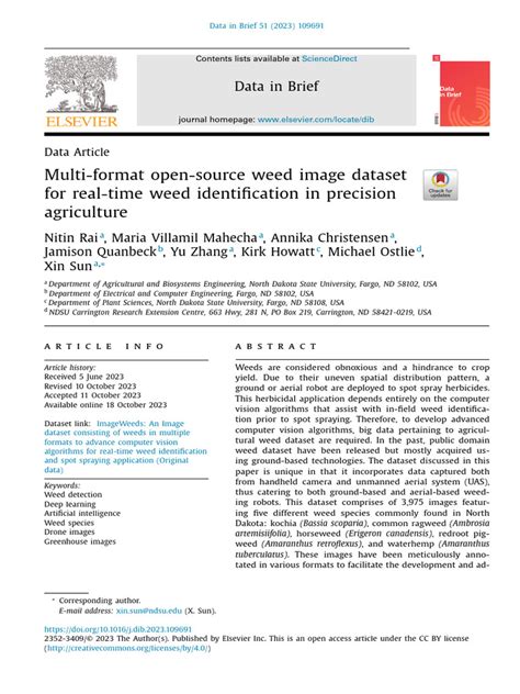 Multi Format Open Source Weed Image Dataset For Real Time Weed 2023