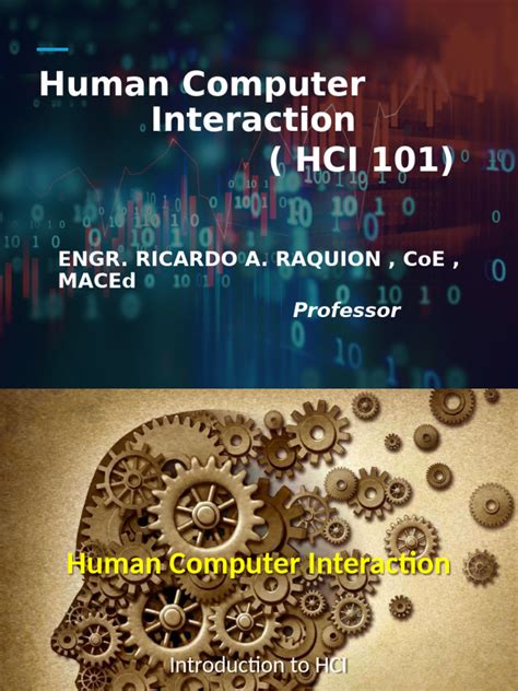 Introduction To Humancomputer Interaction Presentation Pdf Human