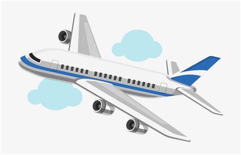 Cartoon Airplane On Blue Sky Airplane Cartoon No Background