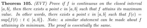 Solved Theorem Evt ﻿prove If F Is ﻿continuous On ﻿the