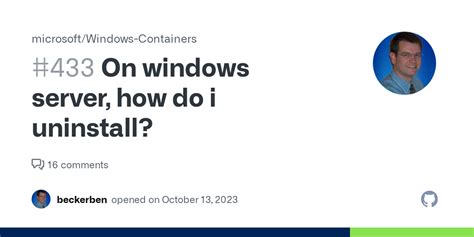 on windows server how do i uninstall · issue 433 · microsoft windows