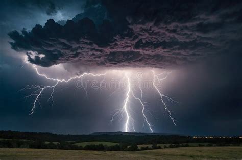 Stormheavy Rain With Thunder And Lightning Stock Illustration