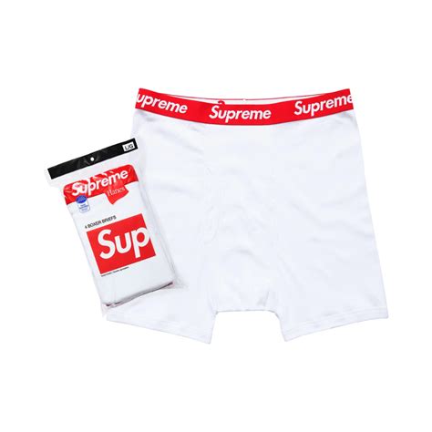 Supreme X Hanes Pack C4 Cueca Branco Novo Pineapple Co 100