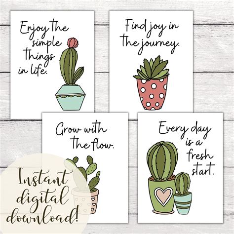 Succulent And Cactus Classroom Posters Cute Growth Mindset Sayings