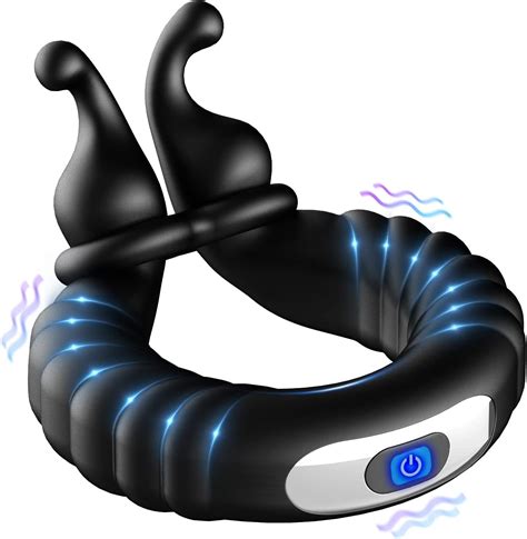 Rechargeable Penis Rings 10 Vibration Modes Licking And Rotating Portable Cock Ring Long Lasting