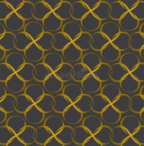 Pattern Golden Colors Monogram Style Infinity Network Decorative Ornament Stock Vector