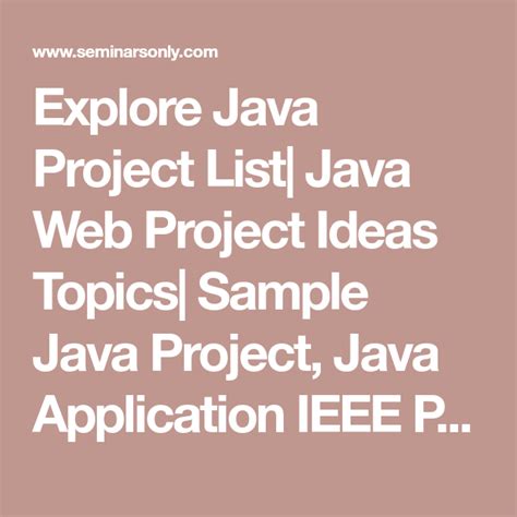 Java Project List Java Web Project Ideas Topics Sample Java Project