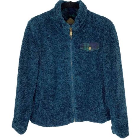 Womens Pendleton Dark Teal Blue Teddy Full Zip Jacke… Gem