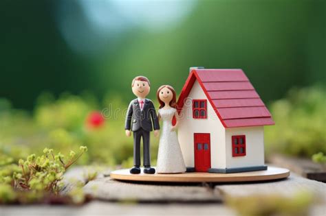 Toy Figures Smiling Man Woman And House Stock Illustration Illustration Of Construction